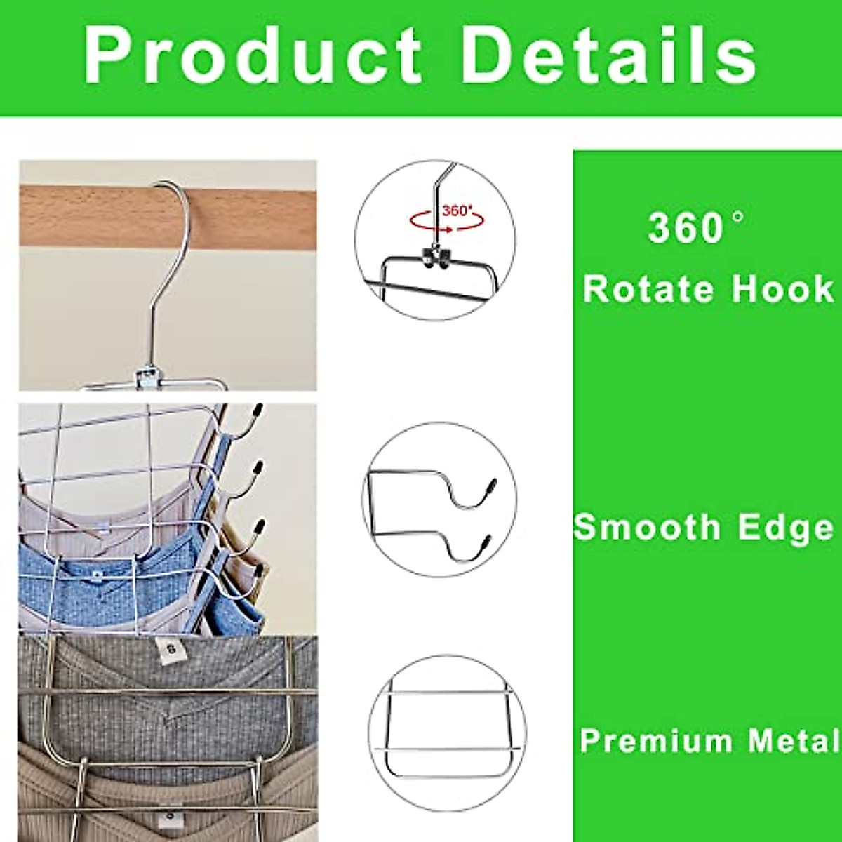 dineda 2PACK Tank Top Hanger Bra Organizer Bra Hangers for Closet Organizer Hangers Shirt Space Saving Black