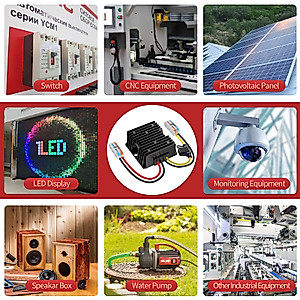 24VDC to 12VDC Converter 15A 180W, 18V to 12V Converter with Fuse Waterproof and Wire Terminal Block, Converter 24V to 12V for Cart LED Light Truck Vehicle Boat Solar System (Accept DC 15-40V Inputs)