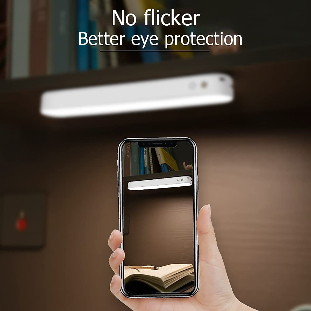 Ousam Led Desk Light Under Cabinet Lights Cordless Protable for Home Office with USB Charging Touch Magnetic for Books in Bed Study Table Built-in Rechargeable Battery (White)