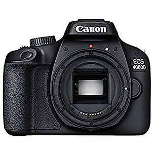 Canon EOS 4000D DSLR Camera with 18-55mm Lens, EOS Bag, Sandisk Ultra 64GB Card, Cleaning Set and More (Renewed)
