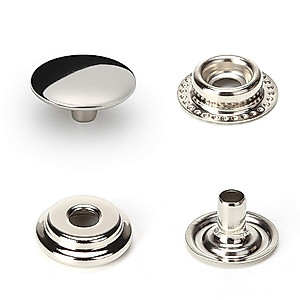 108pcs 15mm Stainless Steel Fastener Snap Press Stud Cap Button Marine Boat Canvas Line 24(4 Components, 5pcs for Each)