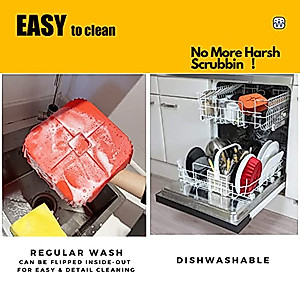 2Pcs Silicone Air Fryer Liners, ZSTea 8.5 Inches Square Air Fryer Silicone Basket Bowl Reusable Baking Tray Oven Air Fryer Accessories for 3 to 8 QT - Non-stick & Food-grade (Pink + Gray)