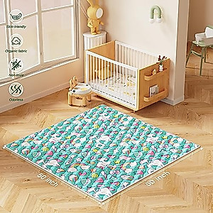 LEHOM Baby Play Mat 50" X 50" Baby Crawling Mat Thicken One-Piece Baby Playpen Playmat, Non-Slip Washable Baby Play Mat Baby Playmat Floor Mat for Infants Babies Toddlers Tummy Time Activity