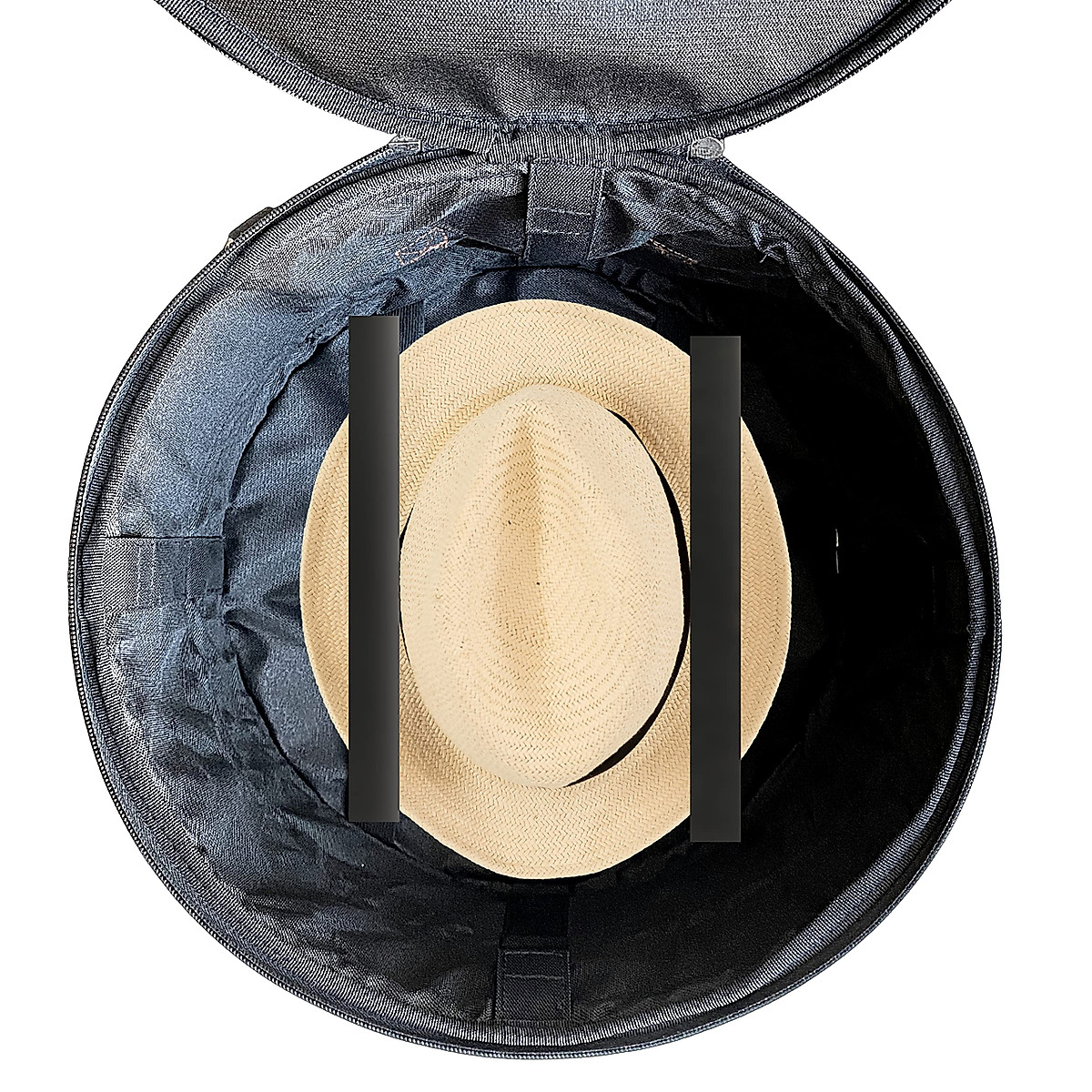 Small Hat Storage Box | Travel Hat Bag | Round Pop-up Storage Container for Fedoras and Small Hats | 13.5 Inch Wide | Collapsible Stackable | Hat Organizer | Closet Organization Bin (Black)