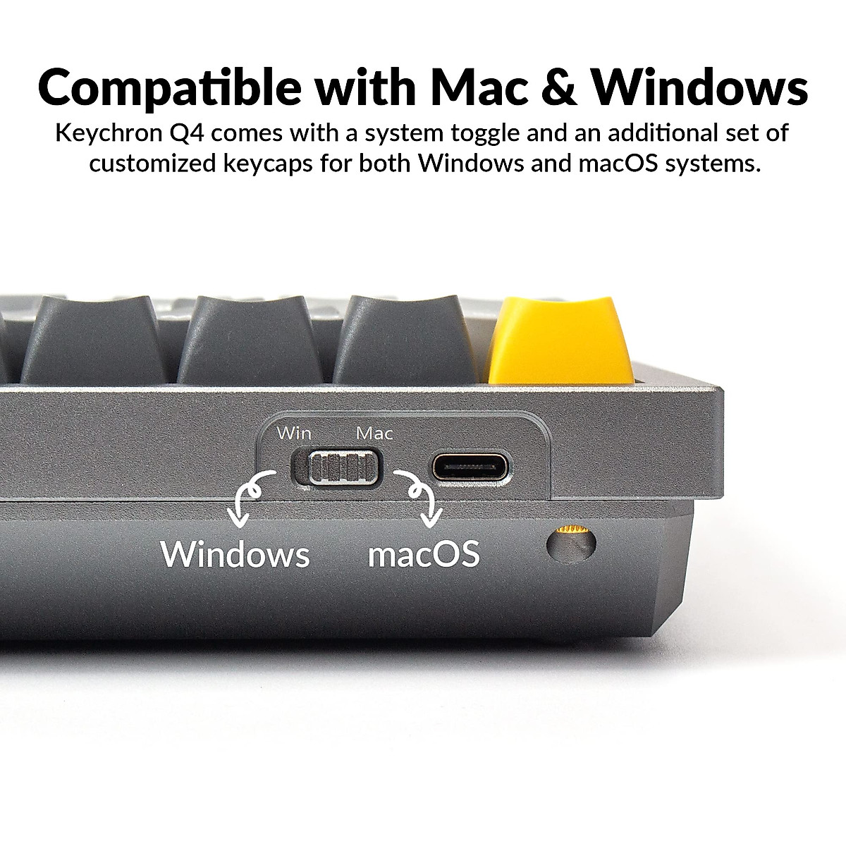 Keychron Q4 Wired Custom Mechanical Keyboard, QMK/VIA Programmable Macro, Full Aluminum, Hot-Swappable Gateron G Pro Brown Switch, 60% Layout Double Gasket Compatible with Mac and Windows - Gray