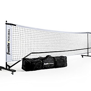 Franklin Sports Pickleball Net - Official Size with Wheels -Superior Portability, White/Black