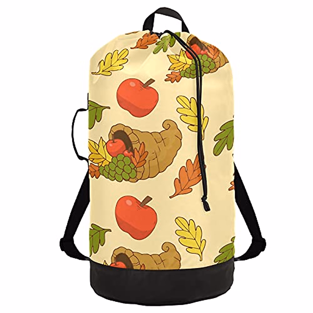 Thanksgiving Autumn Laundry Bag Heavy Duty Laundry Backpack with Shoulder Straps Handles Travel Laundry bag Drawstring Closure Dirty Clothes Organizer For College Dorm, Apartment, Camp Travel