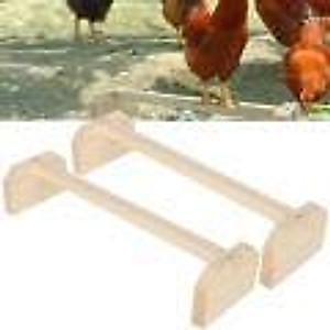 SALUTUYA Chicken Perch, Wooden Large Bird Support Frame Bird Cage Play Stand Toy Set Birdcage Wood Stands Hanging Chew Toys Ladder Swing