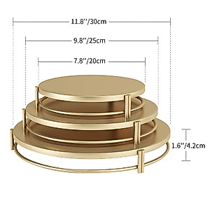 Vivevol Set of 3 Cake Stands, Cake Plate, Dessert Stand, Cupcake Stand for Parties, Home Decorating Stand Dessert Display(8” 10” 12”) Gold