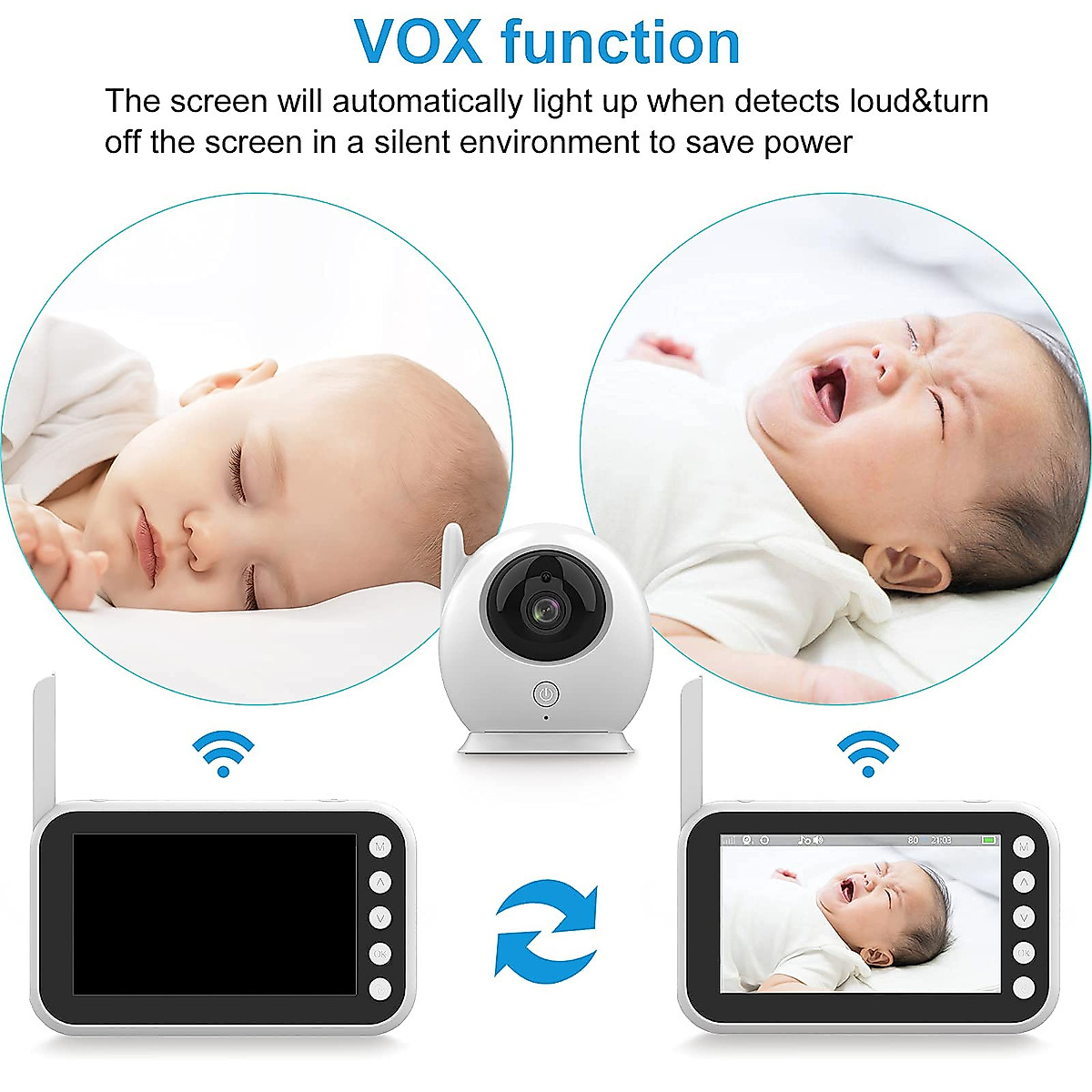 Video Baby Monitor with Camera and Audio & Original Monitor Baby Monitor Mount Shelf Flexible Camera Stand