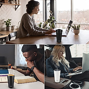 Funkrin Insulated Coffee Mug with Ceramic Coating, 22oz Iced Coffee Tumbler Cup with Flip Lid and Handle, Double Wall Vacuum Leak-Proof Thermos Mug for Travel Office School Party Camping