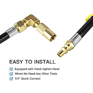 EXCELFU Propane Elbow Adapter Fitting with Extension Hose 12Ft RV Quick-Connect Kit for Blackstone 17"/22" Griddle