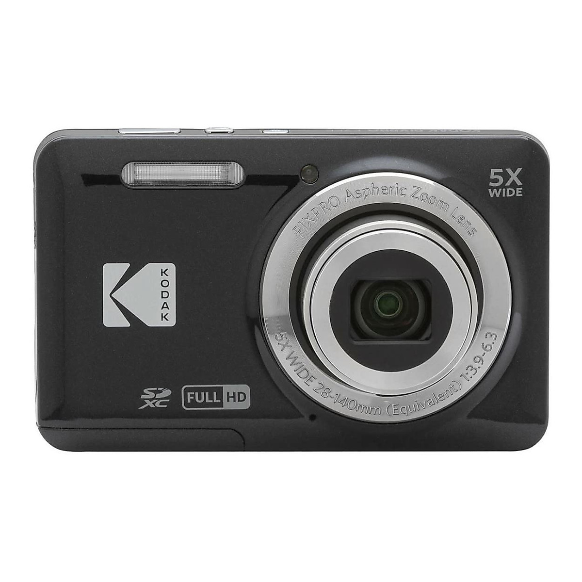 Kodak PIXPRO Friendly Zoom FZ55 Digital Camera (Black) Bundle with Case for Compact Point and Shoot Cameras (2 Items)