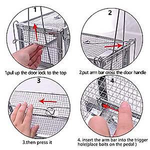 JGRZF Quality Rat Trap, Humane Live Animal Mouse Cage Traps, Catch and Release Mice, Rats,Chipmunk, Pests, Rodents and Similar Sized Pests for Indoor and Outdoor, 10.6 X 5.63 X 4.33 Inches, One-Door