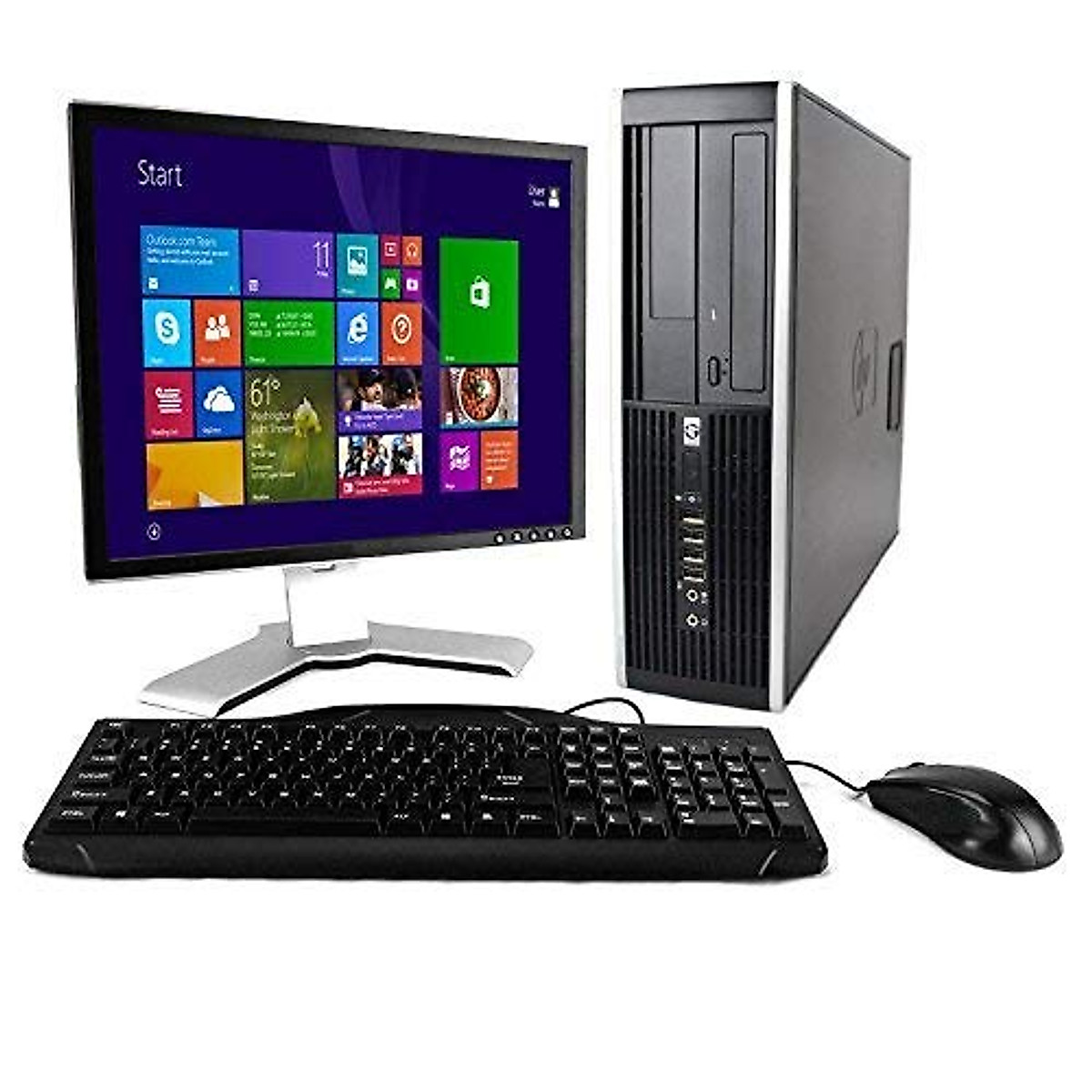 HP Elite SFF Computer Desktop (Intel Core i5 Processor, 16GB Ram, 2TB HDD, Dual 19 Inch LCD Monitor, WiFi, Bluetooth 4.0, DVD-RW, New Keyboard & Mouse) Windows 10 Home (Renewed)