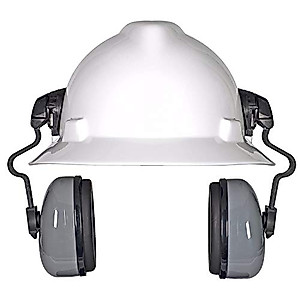 MSA 10129327 Sound Control Classic Helmet Mounted Hearing Protection, dBa 25 – SH, Fits Slotted Full-Brim Hard Hats, Cushioned Ear Pads, Earmuffs Adjustable for Custom Fit. Gray
