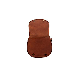Handmade Full Grain Vintage Leather Crossbody Sling Bag Women/Teen Girls Purse Wallet Satchel Handbag Messenger Bags (Small), Brown