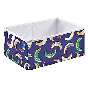 Bananas Storage Baskets for Shelves Foldable Collapsible Storage Box Bins with Waterproof Fabric Closet Organizers for Pantry Clothes Storage Toys, Books, Home, Office,11 x 11inch