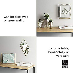 Umbra Prisma Picture Frame, 8x10 Photo Display for Desk or Wall, Brass