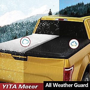 YITAMOTOR Soft Quad Fold Truck Bed Tonneau Cover Compatible with 2009-2014 Ford F150 F-150, Styleside 6.5 ft Bed