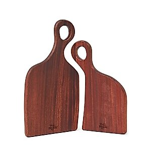 Perfect Anniversary, Wedding, Housewarming Gifts for The Couple - 2 Piece Solid Wood Cutting Board Set with Handle for Kitchen - Decorative Serving Charcuterie Board by We Made