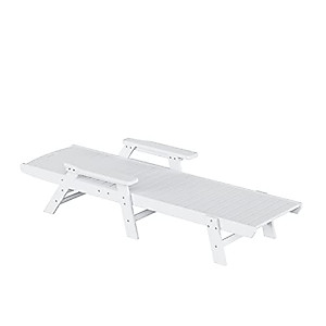 WestinTrends Malibu Poly Reclining Chaise Lounge White