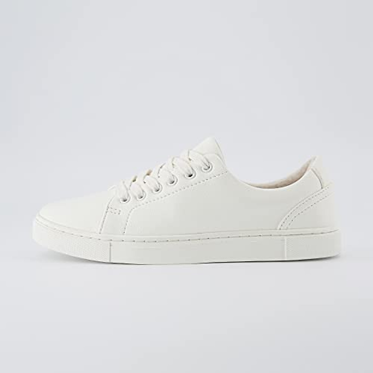 CUSHIONAIRE Women's Hashtag lace up Sneaker +Comfort Foam, Wide Widths Available, White 8.5 W