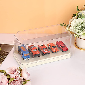 JUXYES Clear Display Box for Collectibles, Rectangular Display Box Stand Countertop Stackable Display Case With Base, Transparent Storage Containers Mini Display Box for Action Figures Toys