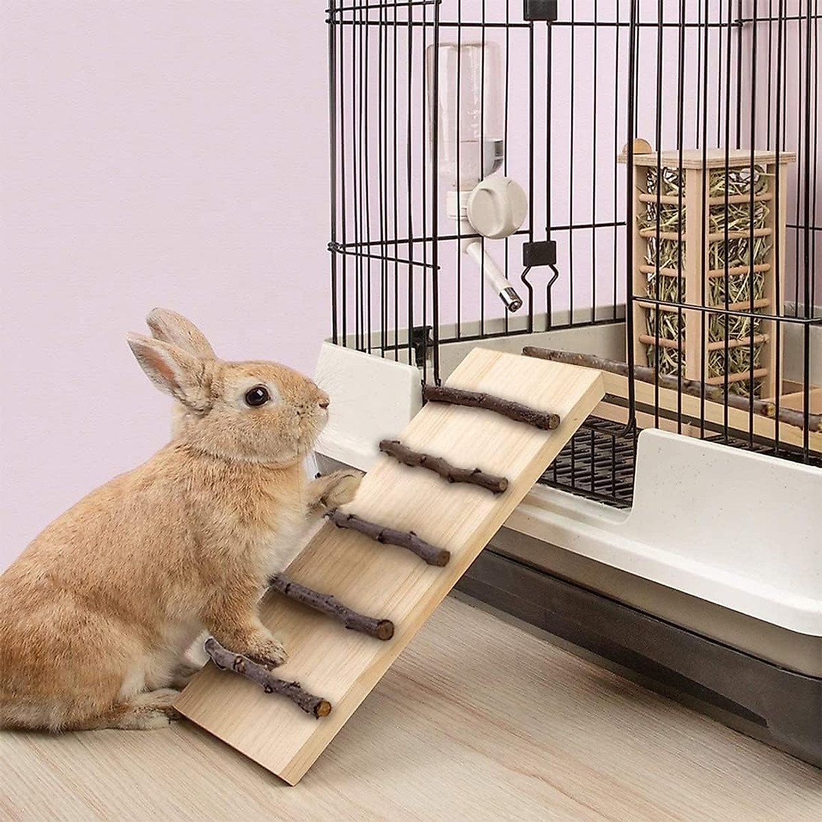 Hamiledyi Rabbits Wooden Cage Bridge Ramp Guinea Pig Bridge Climbing Ladder Toy Rodents Climbing Ladder for Chinchillas Ferrets Squirrels Hedgehogs Gerbils Small Animal
