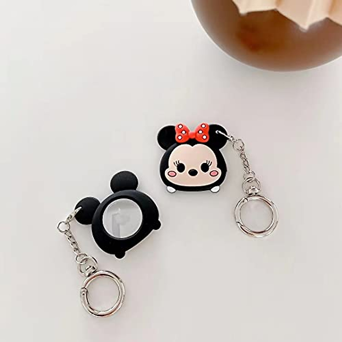 AKXOMY Compatible with AirTag Case, Cute Cartoon Minnie AirTag Cover, Minnie Mouse Soft Silicone Shockproof Protective Case Cover and Skin for Apple AirTag Case (Minnie)