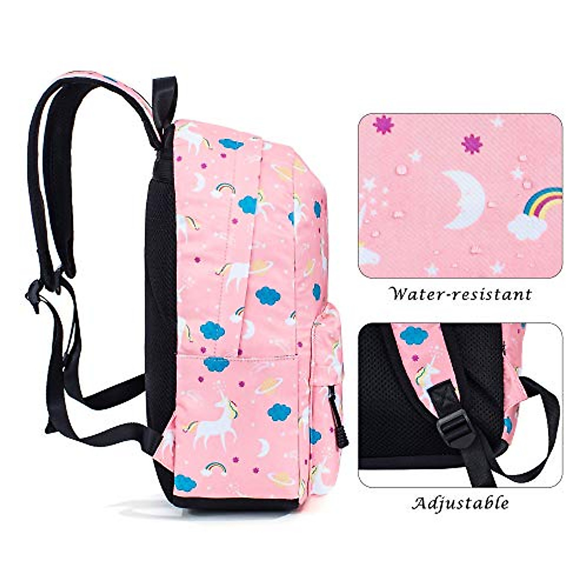 Leaper Striped School Backpack and Unicorn Backpack Bundle
