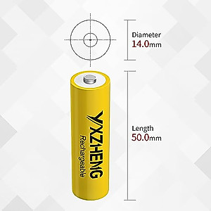 YXZHENG Batteries AA NiCd 600mAh 1.2V Rechargeable for Solar Garden Lights (16pcs AA)