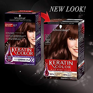 Schwarzkopf Keratin Color Anti-Age Hair Color Cream, 5.7 Chestnut Brown (Packaging May Vary), 1 Count