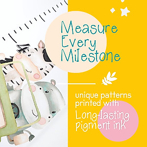 Baby Kids Canvas Hanging Growth Chart Height Ruler Portable 12"x60" Measures from 1'5" to 6'3" Nursery Wall Decor Shower Gift