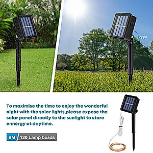 ZSMPY Fairy Lights Solar Lights Outdoor, 50/100/200 Lights,5m/10m/20m Fairy Lights Solar Christmas Lights for Patio, Garden, Home, Wedding, Pathway, Party (Warm White) (Size : 20m 200 Lights)