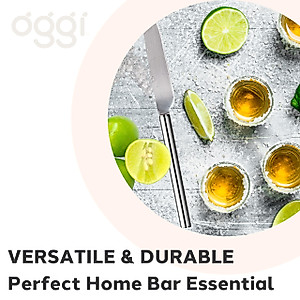 Oggi Bartender Knife, 9.5" / 24cm Bar Knife, Stainless Steel Handle, Double Tipped Stainless Steel Blade, Bar Cart Accessories, Bartender Accessories, Cocktail Kit