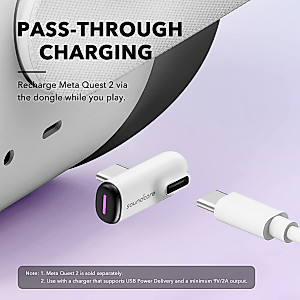 Soundcore Dongle VR P10, Meta Quest 2 Accessories, Under 30ms Low Latency, 2.4GHz Wireless, USB-C Dongle, Compatible with Quest 2, PS4, PS5, PC, Switch