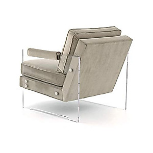 Signature Design by Ashley Avonley Contemporary Accent Chair with Clear Acrylic Base, Taupe