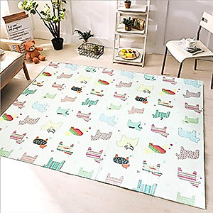 Eanpet Baby Play Mat Foam Area Rug for Kids Toddler Infant Ultra Thick Folding Large Crawl Mat Non-Slip Playmat for Bedroom Playroom Nursery ABC Letter (Traffic)