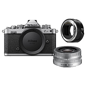 Nikon Z fc DX-Format Mirrorless Camera with NIKKOR Z DX 16-50mm f/3.5-6.3 VR Lens, Silver with FTZ II Mount Adapter