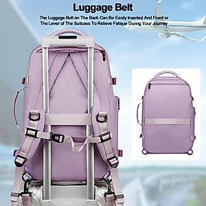 Asenlin 40L Travel Backpack for Women Men，17 Inch Laptop Backpack Flight Approved Luggage Carry On Water Resistant for Weekender Overnight Large Daypack Purple