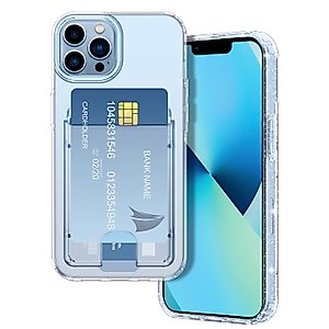 Petocase for iPhone 13 Pro Max Wallet Case 6.7in,Card Holder Slot Ultra Bling Slim Clear Flexible TPU Gel Rubber Soft Silicone Protective Phone Case for Apple iPhone 13 Pro Max Crystal Clear