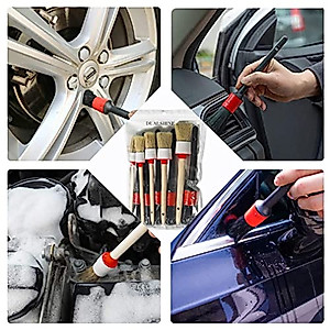 10PCS Dualshine Car Auto Detailing Brush Set, Auto Detailing Brushes Cleaner Car Detailing Brushes Exterior, Car Interior Brush for Detailing Cars Automotive Interior, Wheels, Exterior, Leather