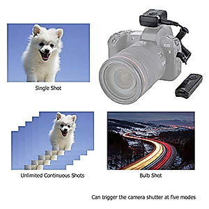 JJC Radio Wireless Remote Control Shutter Release for Canon EOS Rebel T6 T7 T5 T8i T7i T6i T6s T5i T4i SL3 SL2 SL1 EOS 2000D 70D 77D 80D 90D EOS R R6 Mark II R6 R7 R8 R10 RP M5 M6 Mark II & More