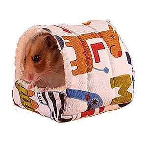 YUEKUA Mini Hamster Bed Hideout Protection Hammock Small pet Bed Gerbil Habitat Mini House cage nest Hamster Accessories