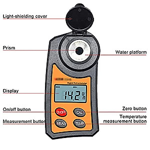 PODEC Fruit Refractometer, 0-55% Range Brix Meter, Sugar Sweetness Meter with ATC 10~80°C, ±0.5Brix/1°C Accuracy, High-Precision and Portable, for Food Suger Content Measurement