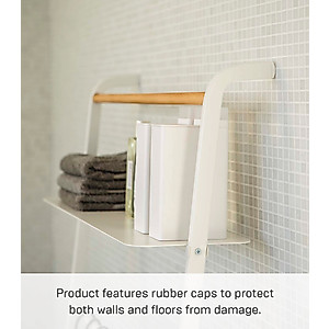 YAMAZAKI home Tower Leaning Ladder With Shelf White