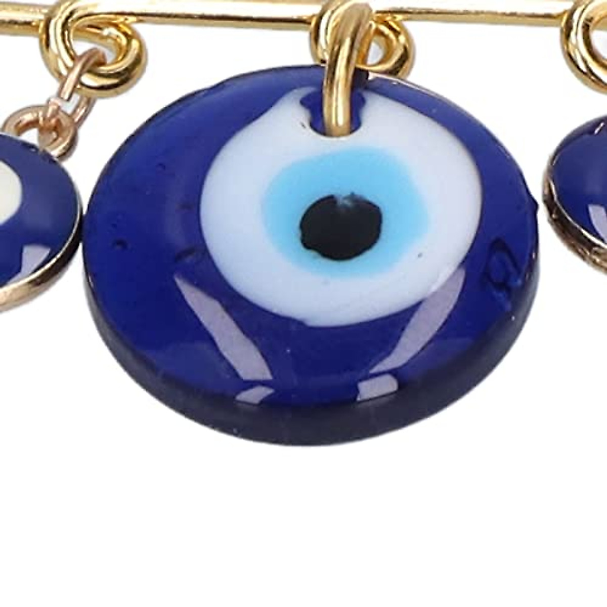 3pcs Evil Eye Stroller Pin for Baby Brooch Alloy, Clothing Pins 3 Blue Eye Pendants Golden Pin, Exquisite Multifunctional Safety Pins for Clothes Bag Scarf Decoration, Sewing Notions Supplies