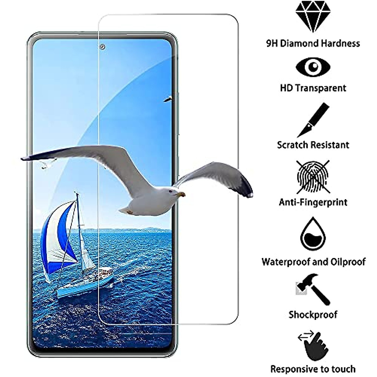 MILEGAO Samsung Galaxy A04 4G A045F A045M Case + 2PCS Screen Protector Tempered Glass, Ultra Thin Bumper Shockproof Soft TPU Silicone Cover for Samsung Galaxy A04 4G A045F A045M (6.5”)