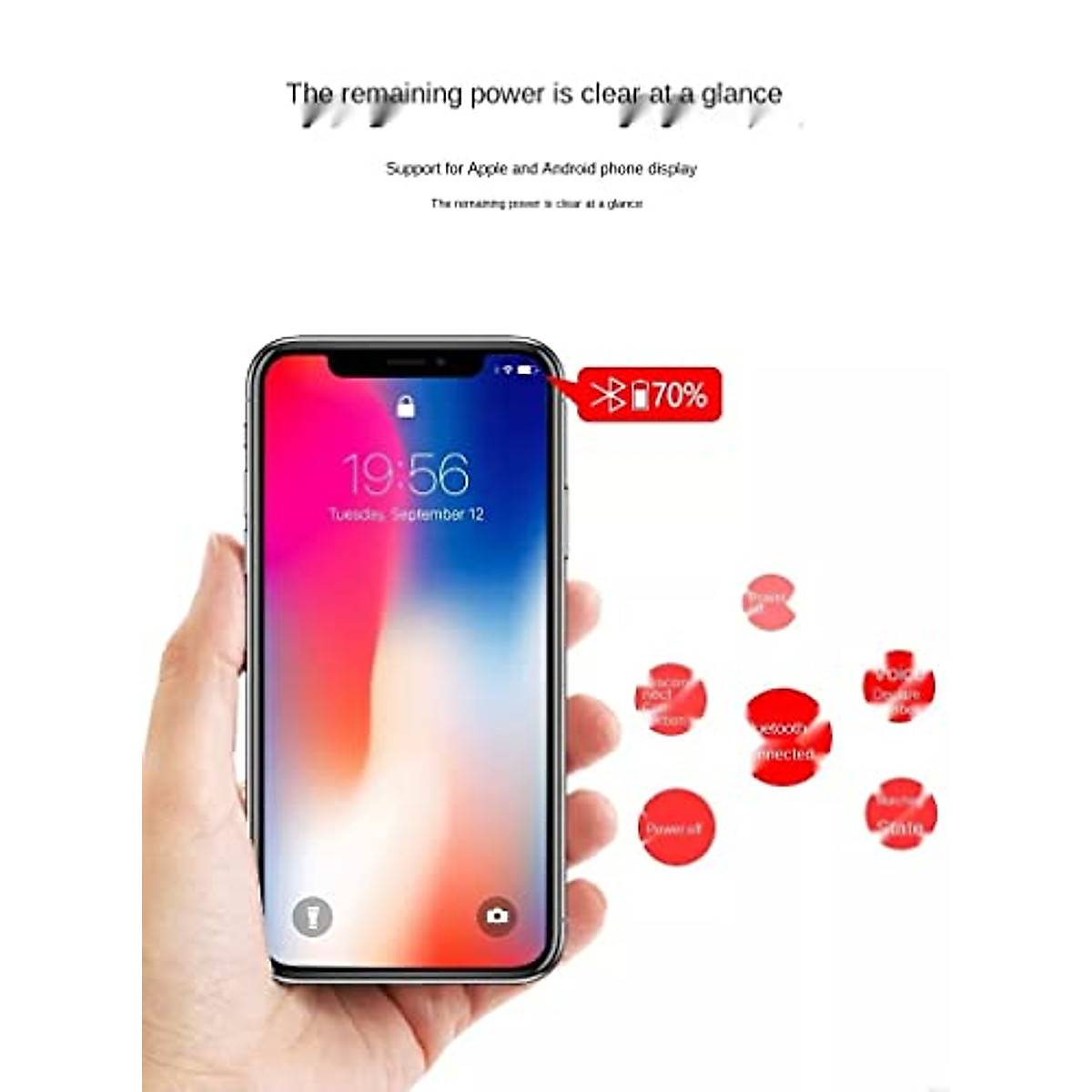 Bone Conduction Ear Hook Comfort Wear with Microphone Lightweight Compatible with iPhone & Android. Grey